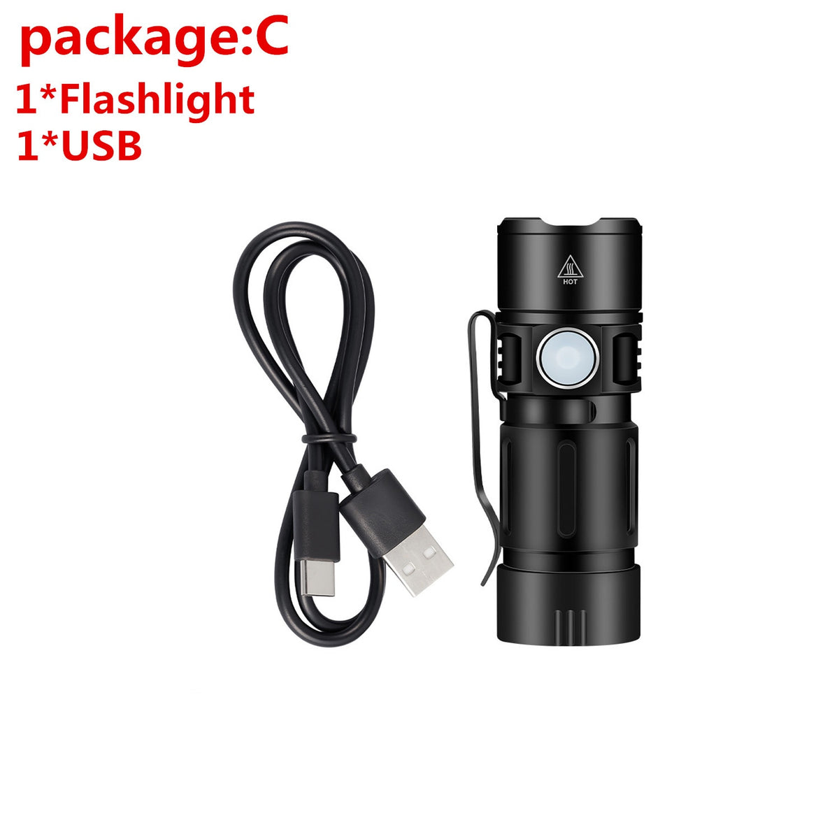 Mini Torch LED Rechargeable Flashlight Portable USB Charging Flashligh ...